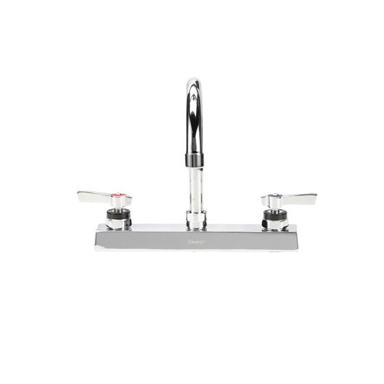 Encore 8" OC Deck Mount Faucet Ceramic Valves with 6" Swivel Gooseneck ...